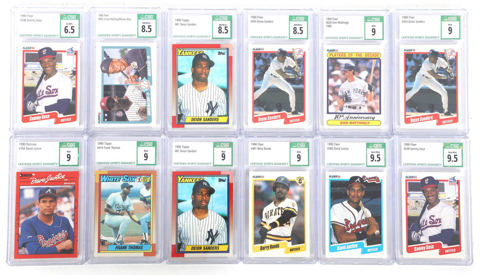 1990 Baseball Cards Csg Graded Ex Nm+ To Gem Mint Auction