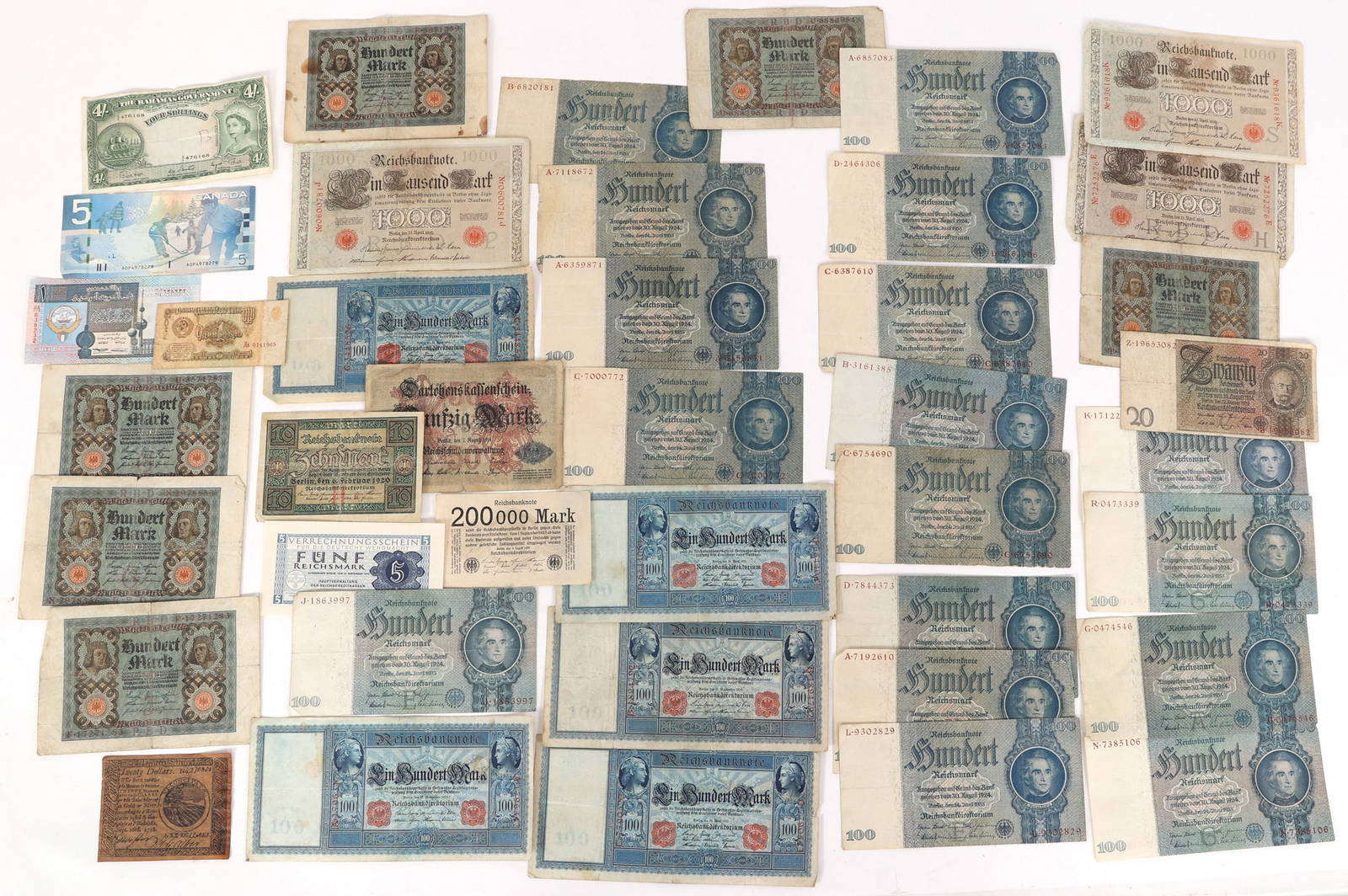 Wwi German Reichsmark & World Currency Notes Auction