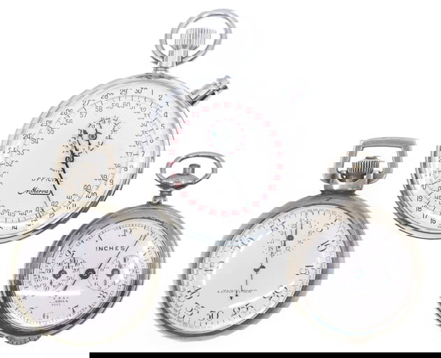 Elgin Timer, Minerva Stop Watch, & Fw&c Opisometer