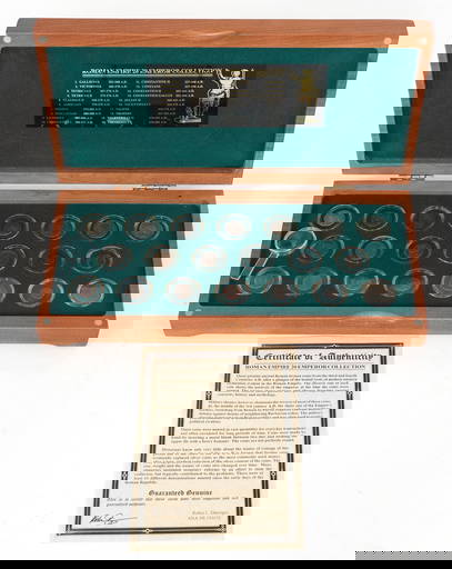 Roman Empire 20 Emperor Bronze Coin Collection Box Set