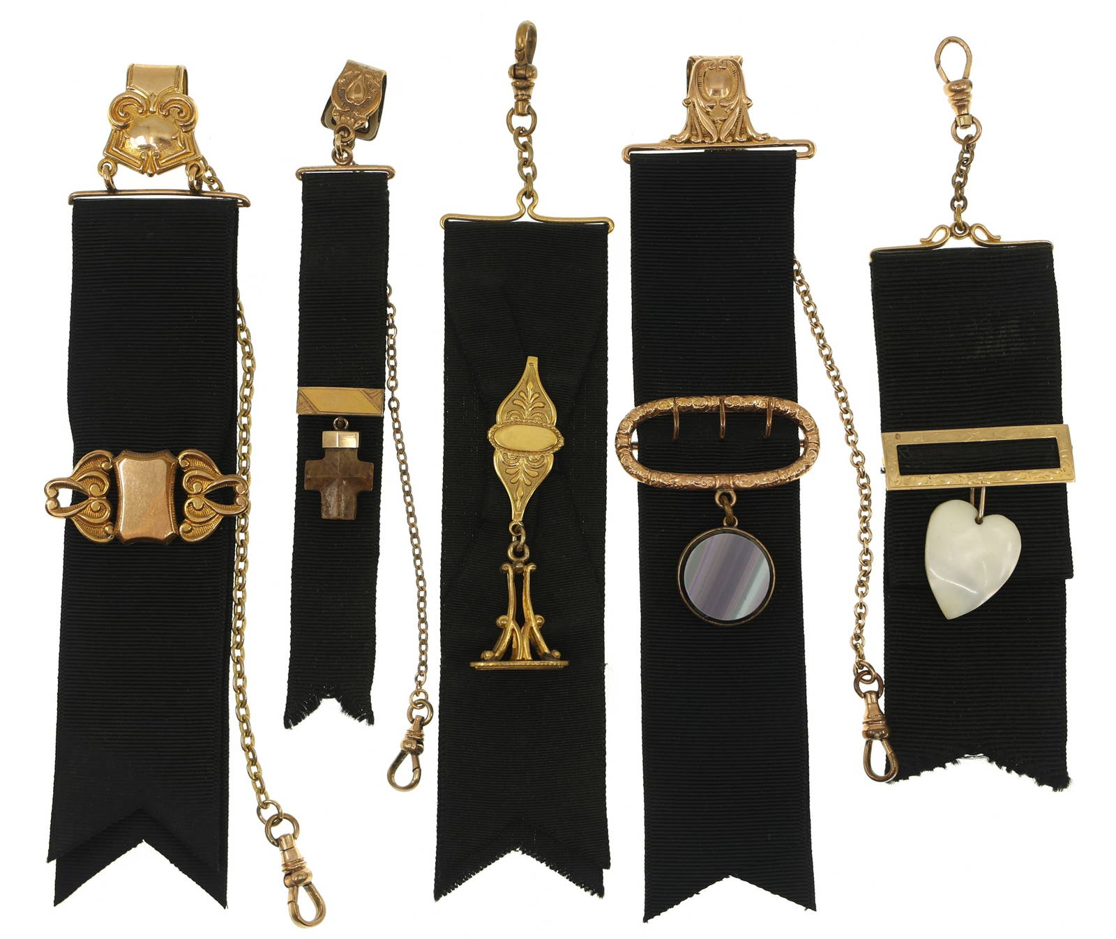 Victorian Gold-filled Mourning Pocket Watch Fobs Auction