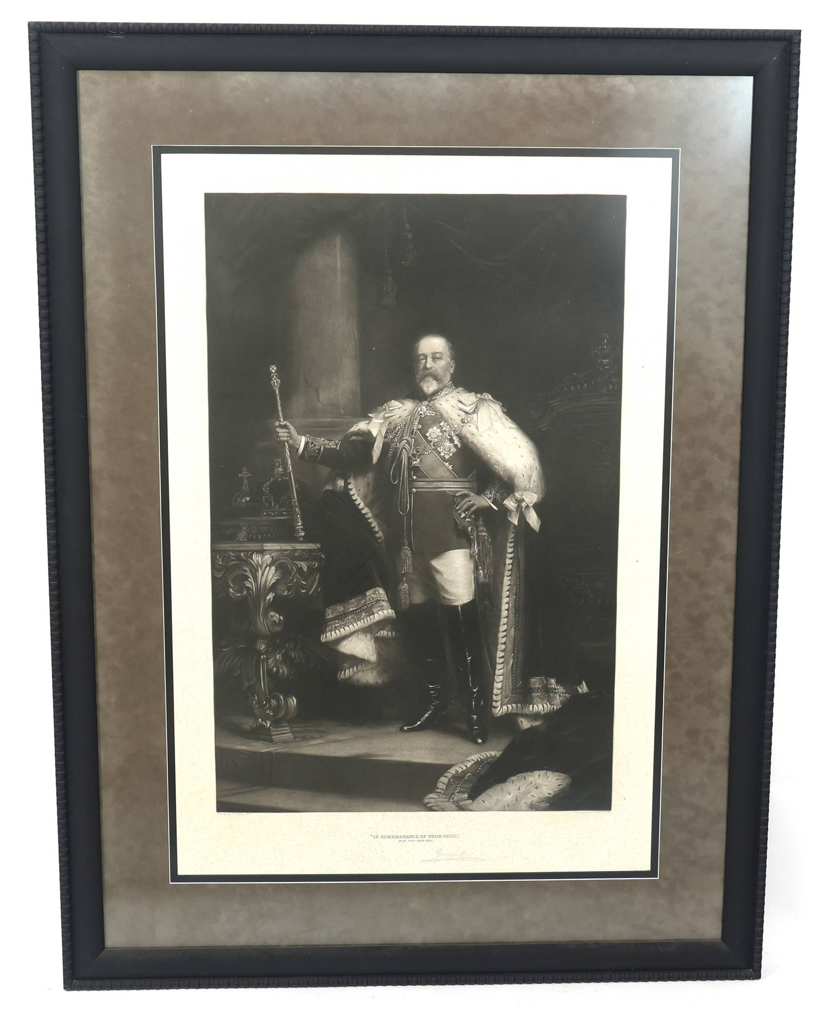 Royal Coronation Edward Vii Signed George Vii Engraving Auction