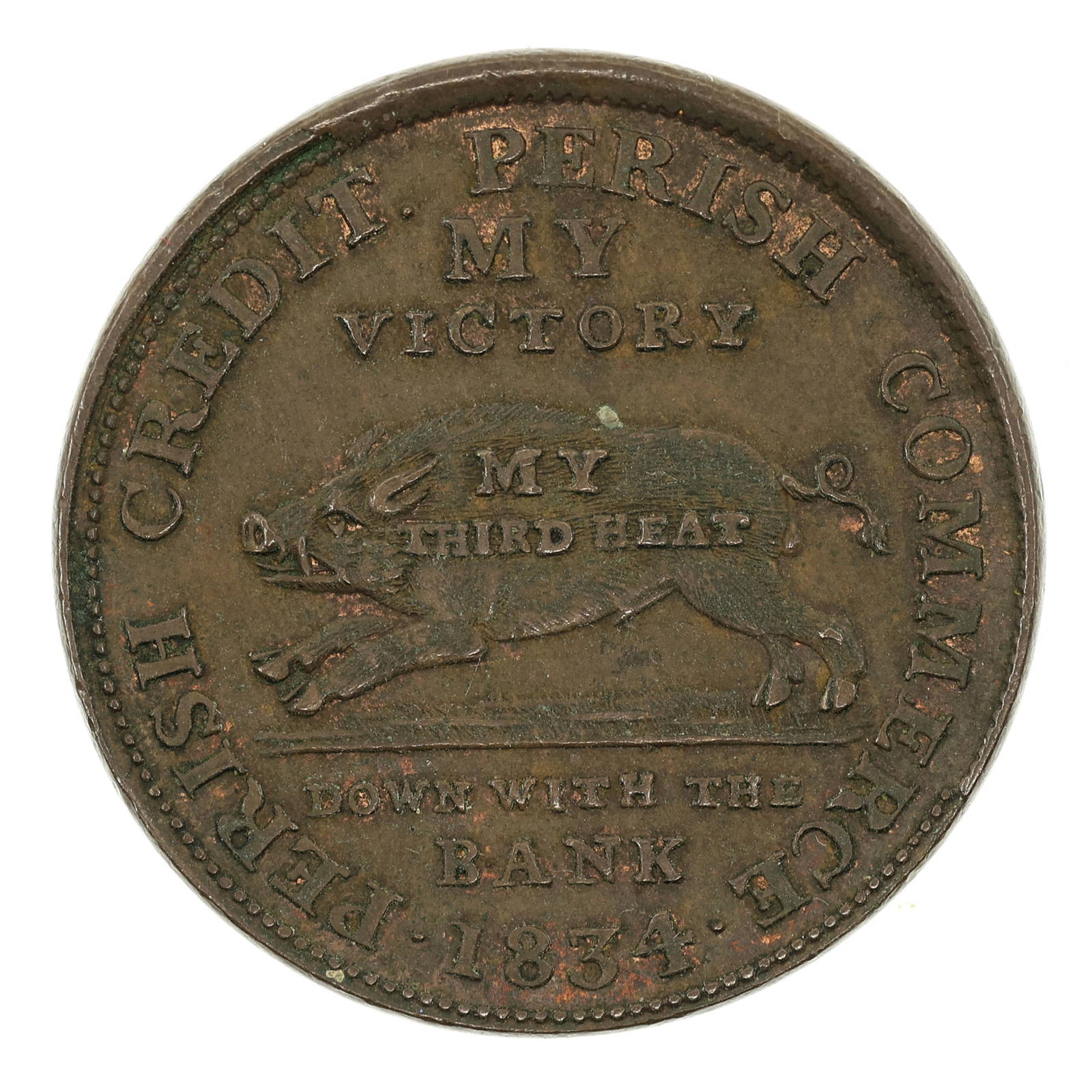 1834 Running Boar Hard Times Token Ht9 Auction