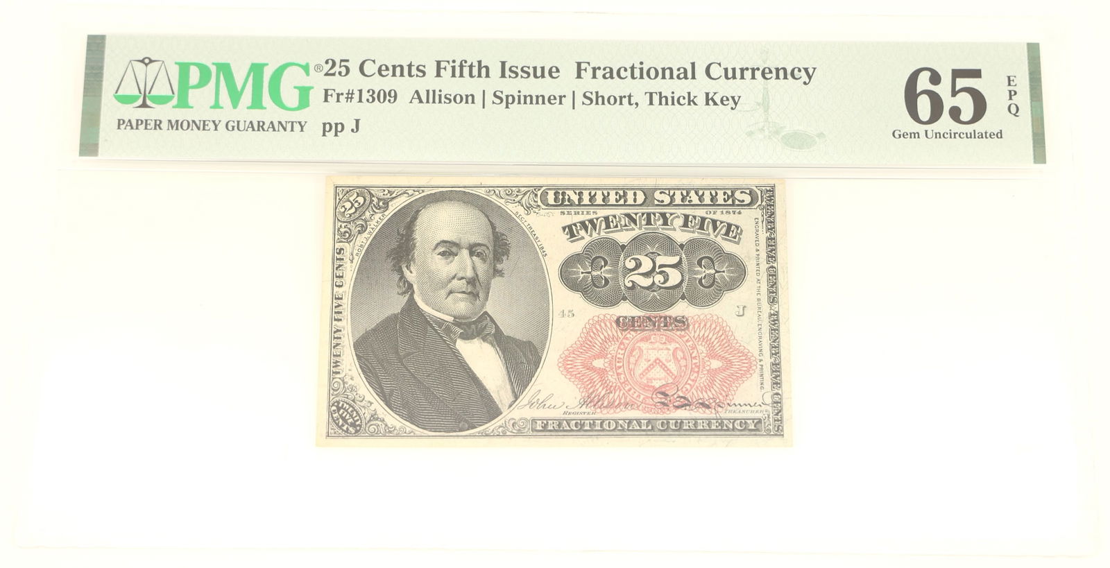 1874 Us 25c 5th Issue Fractional Currency Pmg 65 Unc Auction