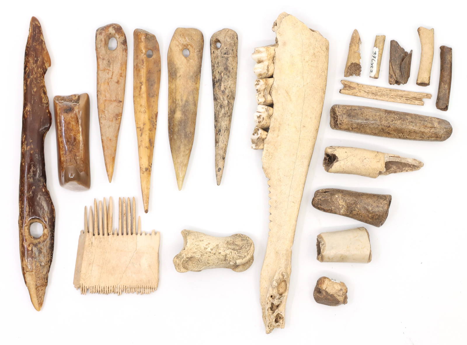Carved Bone Tool Artifacts Auction