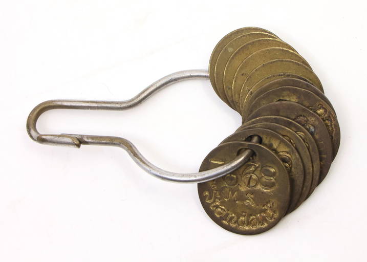 Coal Miner Brass Tool Check Tags