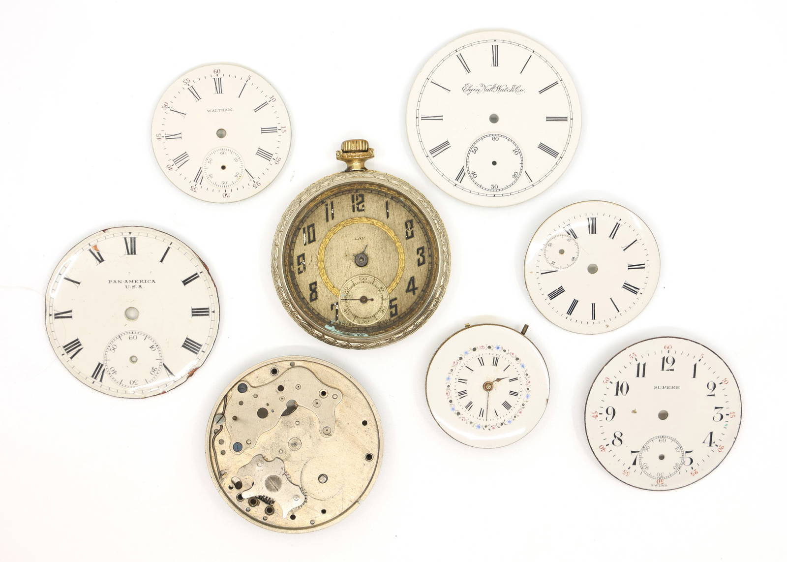 Pocket Watch Dials & Parts For Repairs Auction