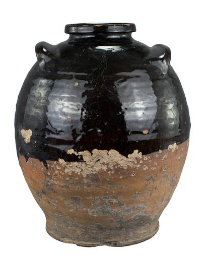 A Large English Country Pottery Buckley Blackware