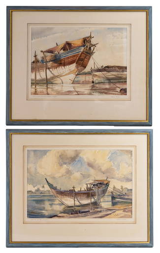 ROWENA BUSH (B.1917-1988). PAIR OF WATERCOLOUR PAINTINGS (#0212) on Jul ...