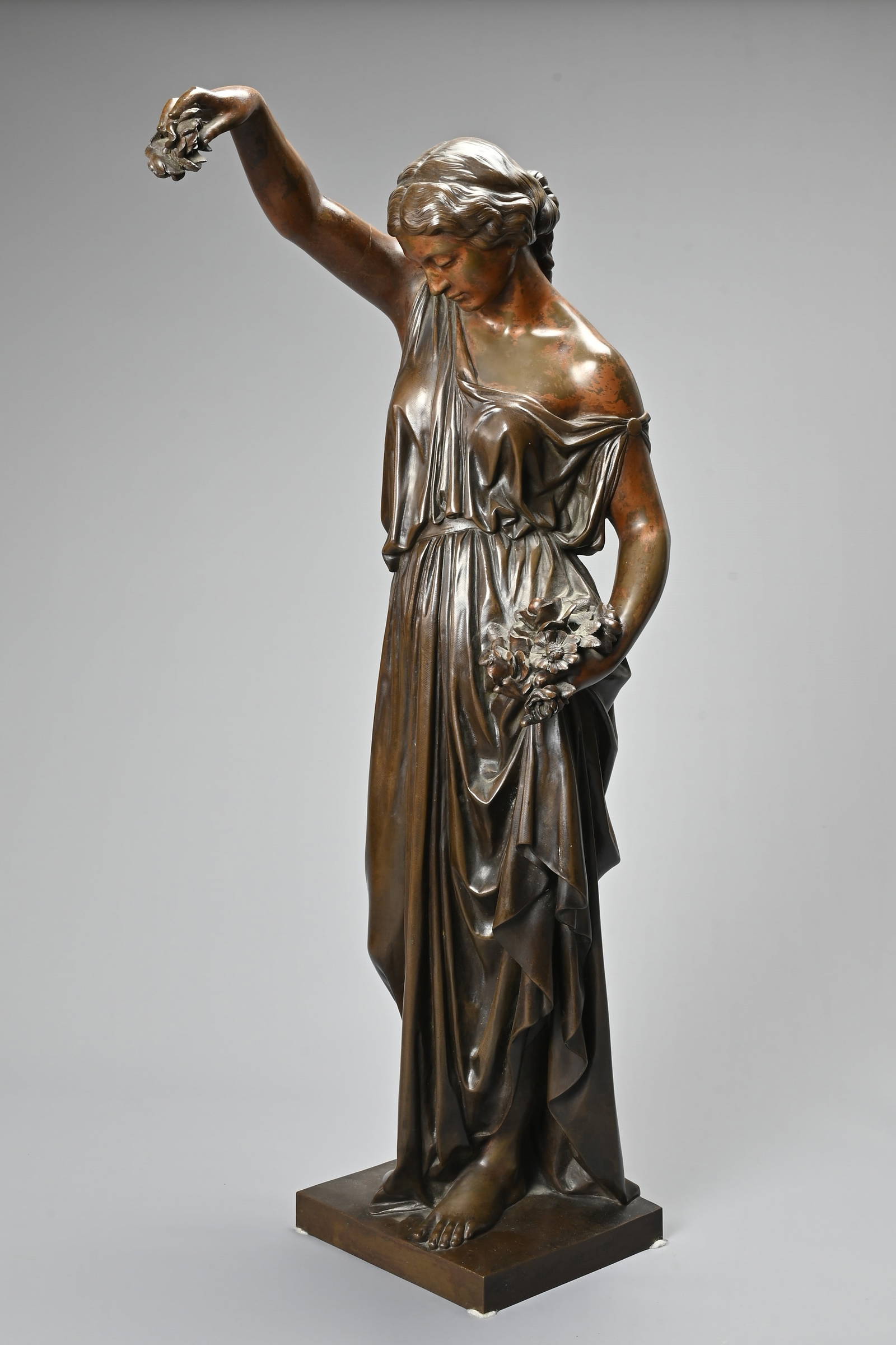 After Aime Millet (1819-1891), Bronze Sculpture, 'the Youth Stripping ...