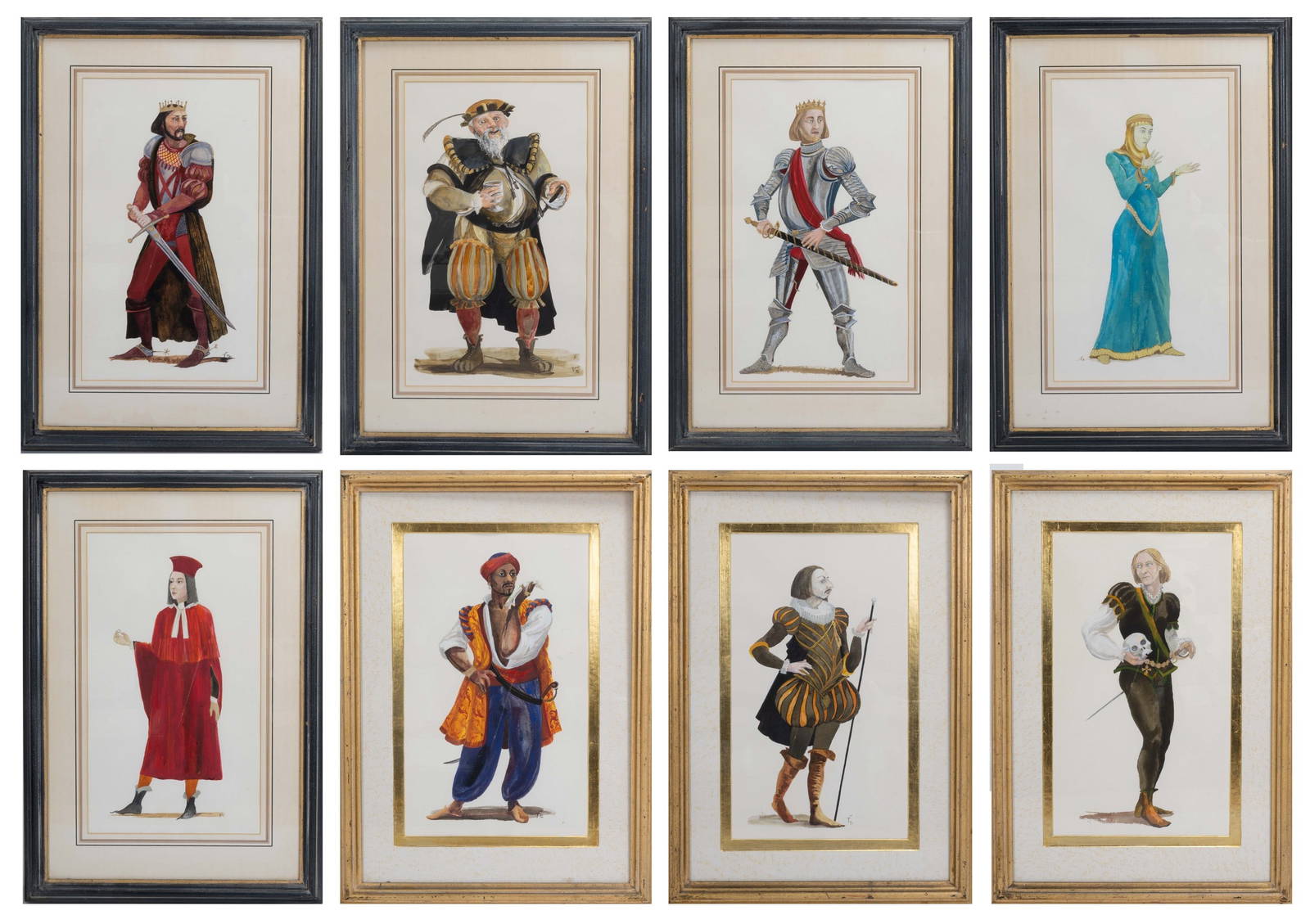 Set Of Eight Watercolour Paintings (1992), Of Shakespearean Characters ...
