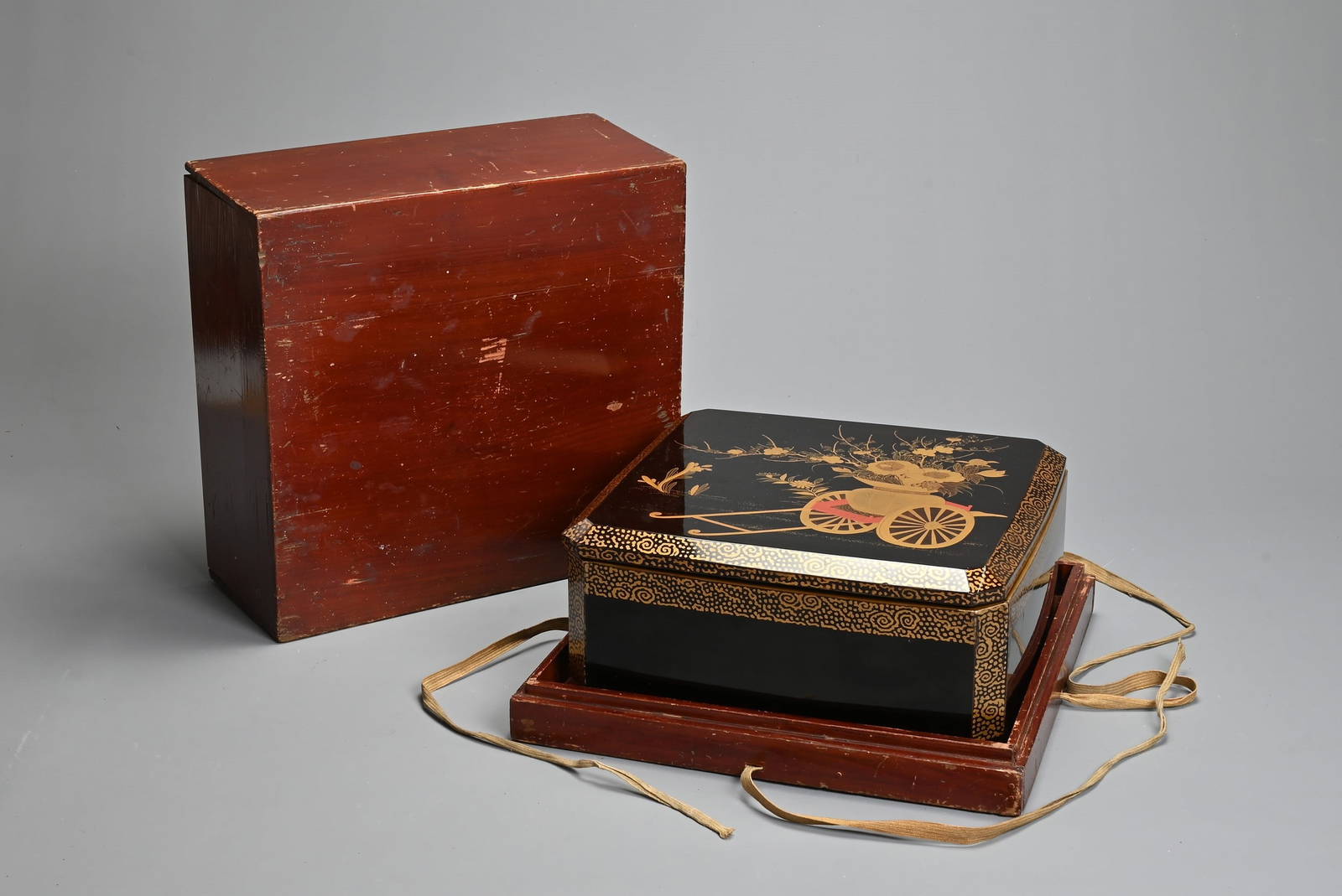 An Early 20th Century Japanese Lacquer Bunko Box, Late Meiji/taisho ...