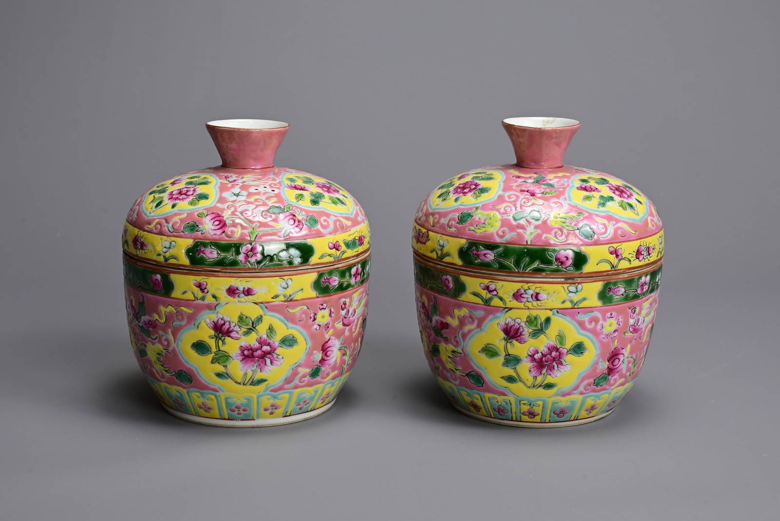 A Rare Pair Of Straits Chinese Nyonya Ware Famille Rose Enamel ...