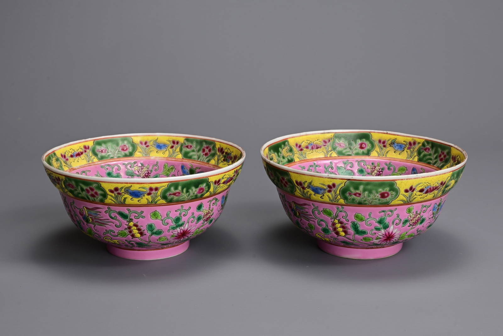 A Rare Pair Of Straits Chinese Nyonya Ware Famille Rose Enamel ...