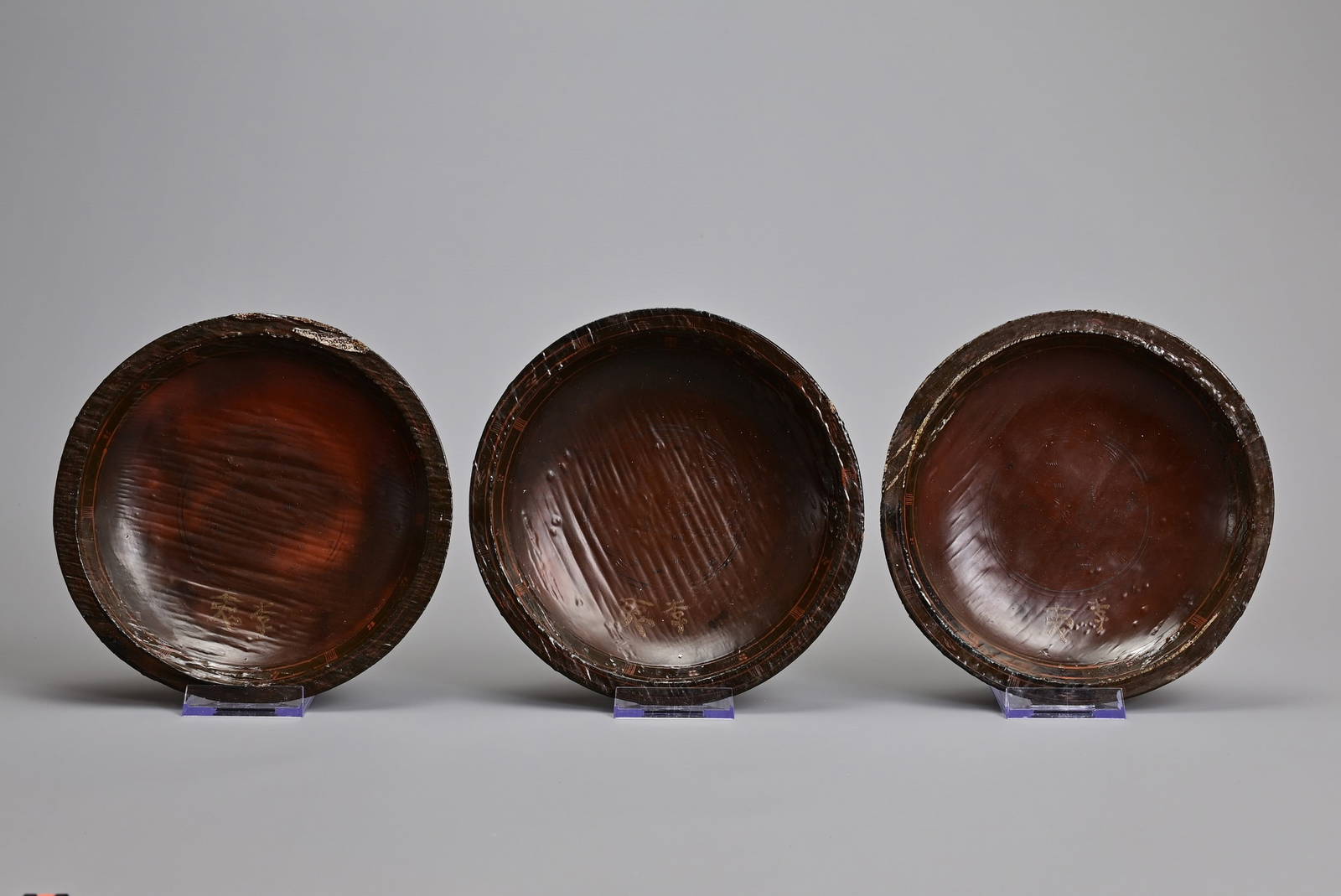 A Rare Set Of Three Chinese Lacquer Dishes, Western Han Dynasty (206 Bc ...