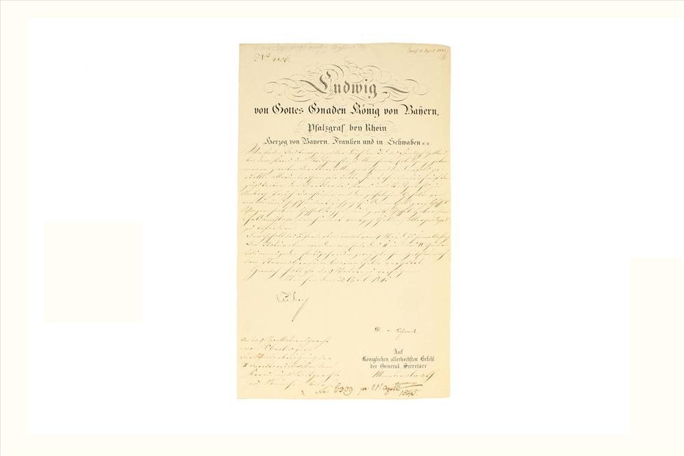Bavaria, document of King Ludwig I. Signed - Sep 28, 2019 | Landshuter ...