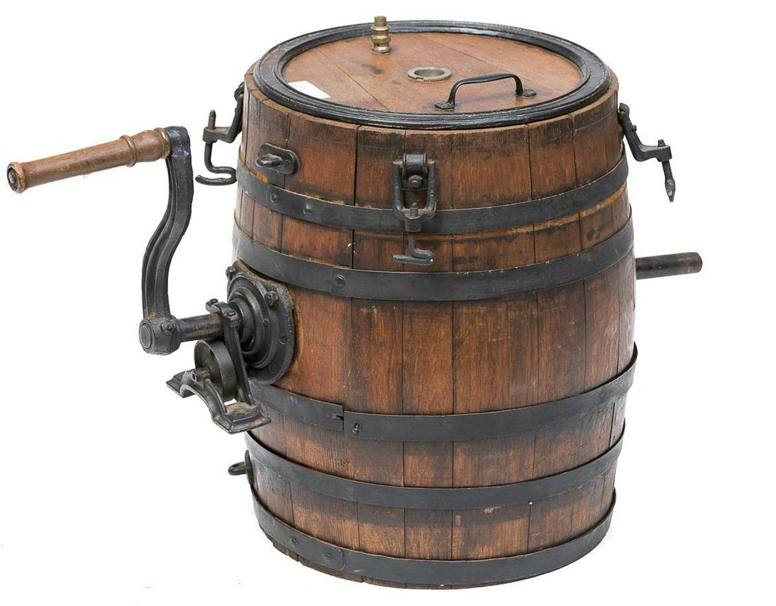 Banded oak rudimentary washing barrel - Oct 01, 2019 | Vogt Auction ...