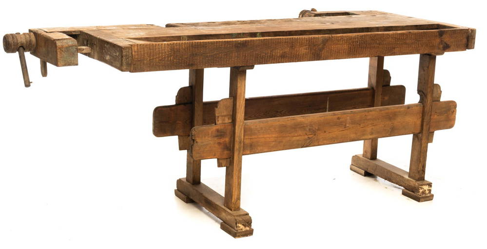 Primitive Oak Carpenter's Workbench