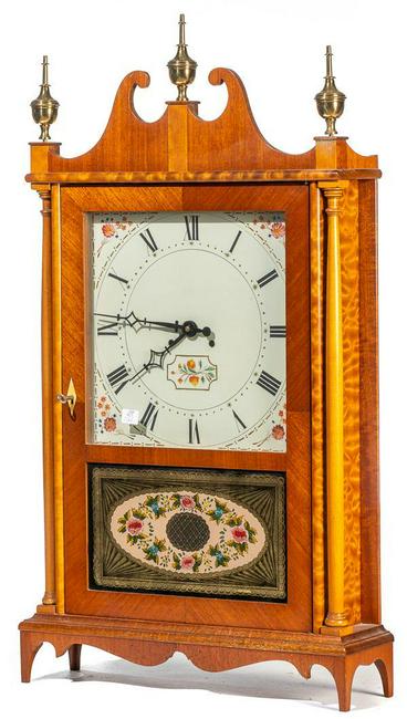 Wadsworth and Turner Pillar and Scroll Clock, Circa-ClockPrices.Com
