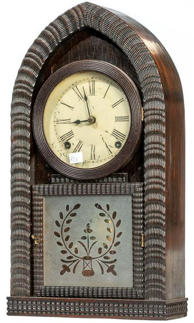 J.C. Brown Gothic Ripple Clock, Circa 1850 Price Guide