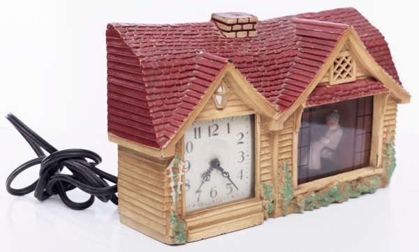 Novelty Wired Clock With Automaton Rocking Chair Figure