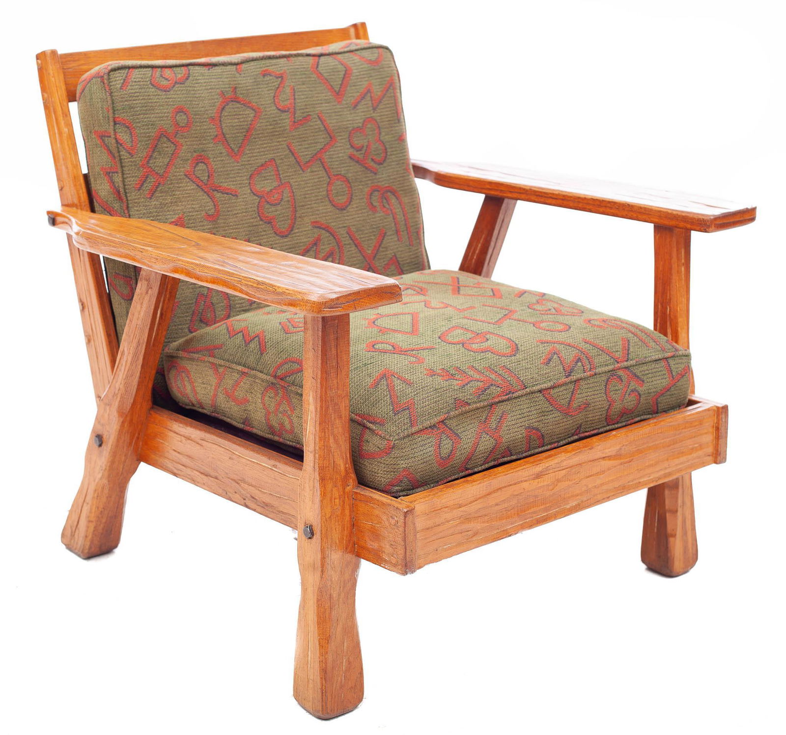 Ranch Oak A. Brandt, Ft. Worth Chair With Cattle Brand