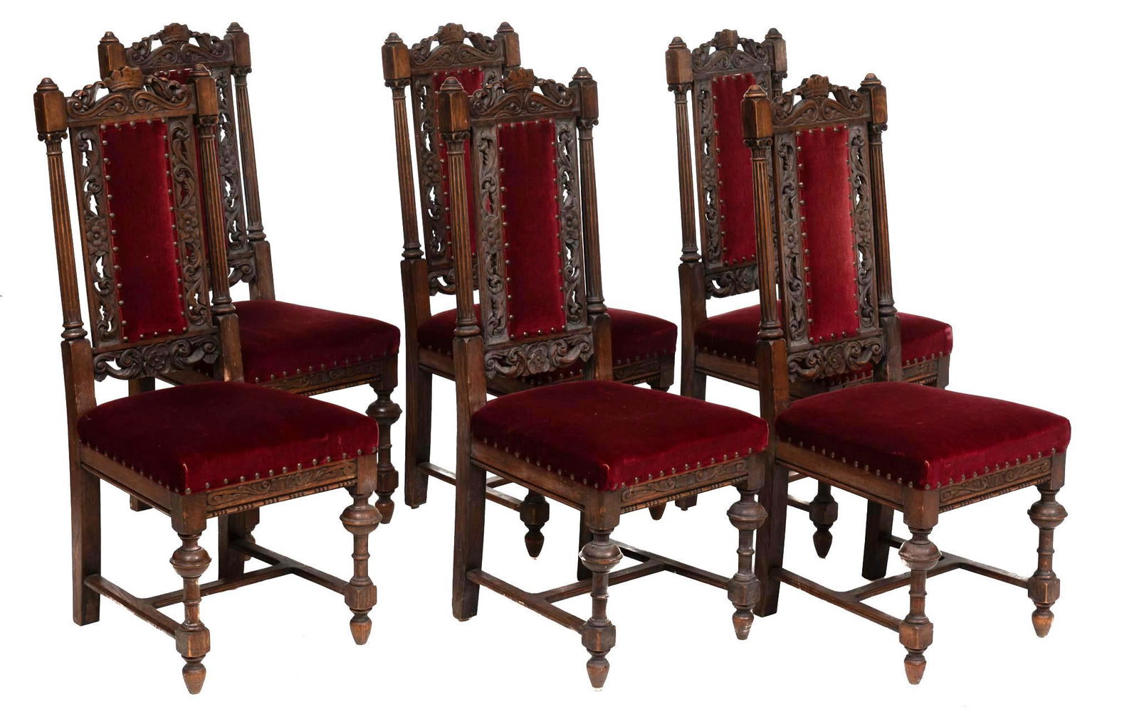 Set Of 6 French Castle Dining Chairs