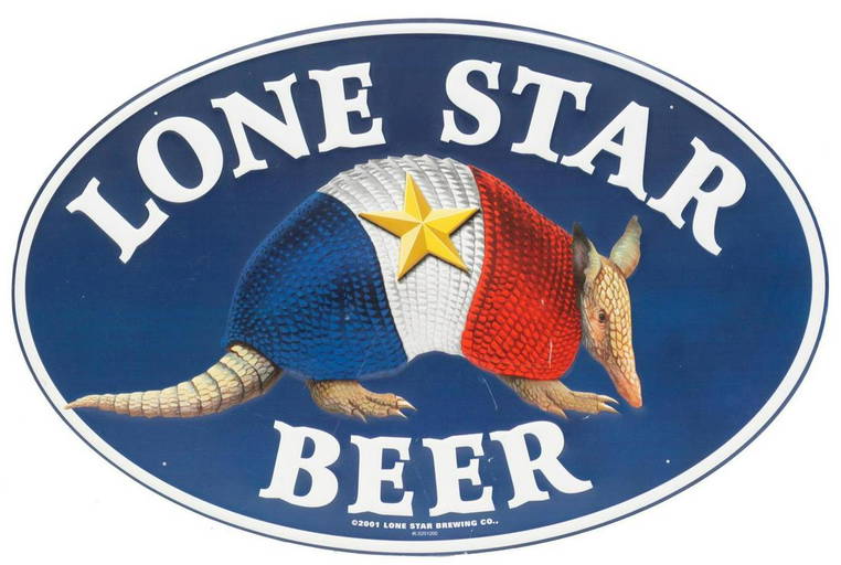 2001 Metal Armadillo Lone Star Beer Sign
