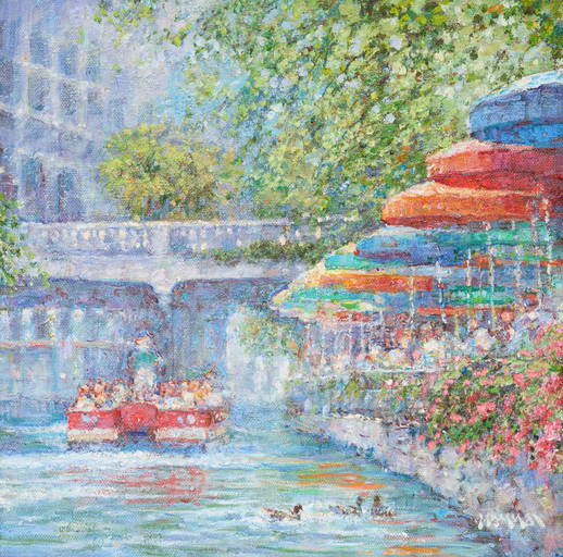 Robert Hamman (b. 1938), "summer Riverwalk"