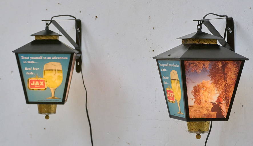 Pair Of Vintage Jax Beer Light Fixtures