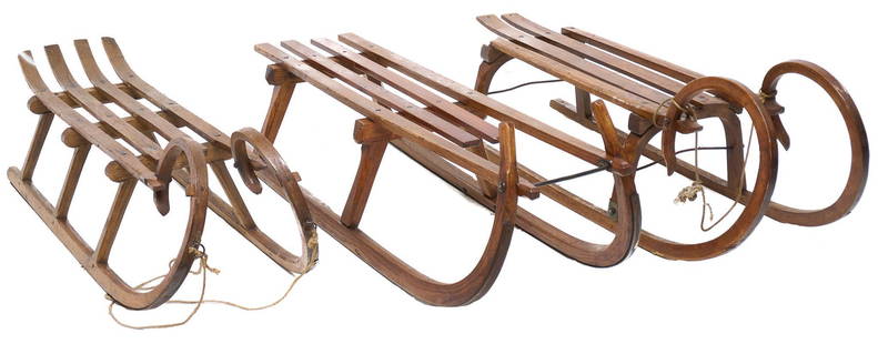 Collection Of 3 Rustic Sleds