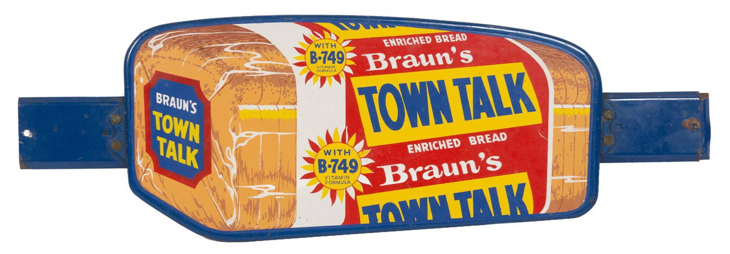Braun's Town Talk Bread Advertising Door Push