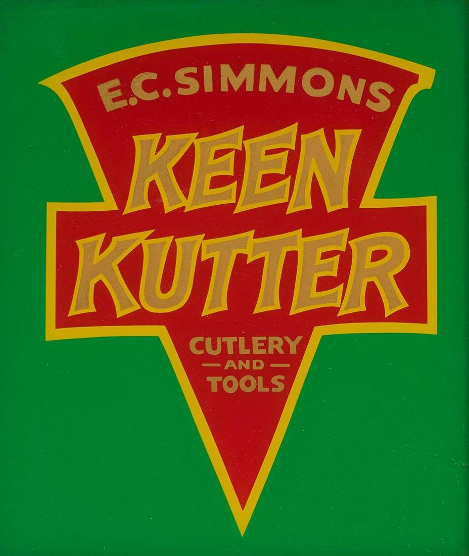 Keen Kutter Label Under Glass Advertising Sign