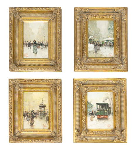 Luca Guizzardi (b. 1959, It), Parisian Scenes (4)