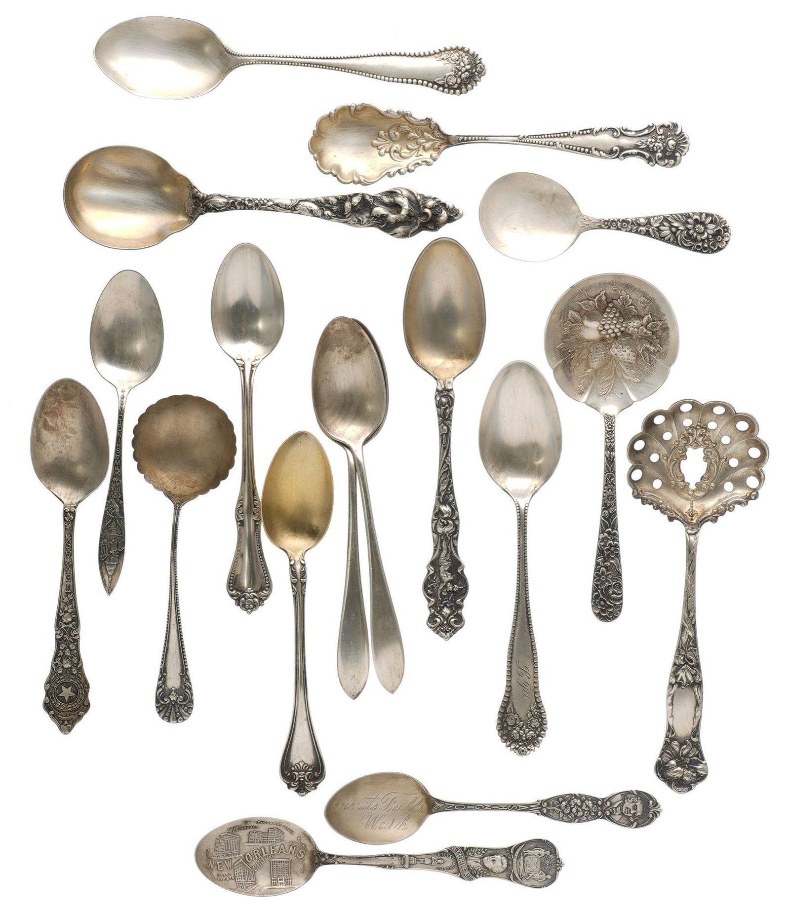 Antique Sterling Silver Spoon Collection