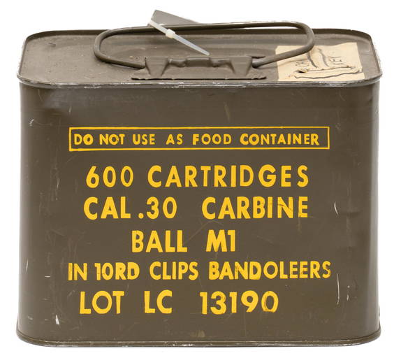 Sealed 600 Round Lake City Ordnance .30 Carbine Spam Can