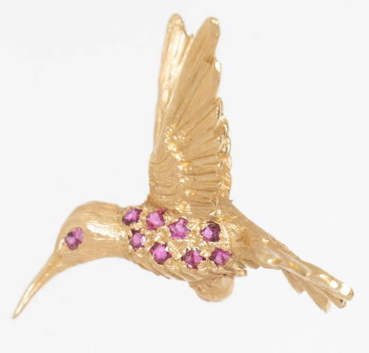 Vintage Ruby 14k Gold Hummingbird Pin (#0235) on May 30, 2022 | Vogt ...