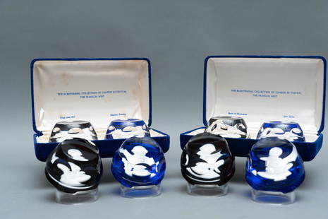 Baccarat Crystal Sulfide Paperweights