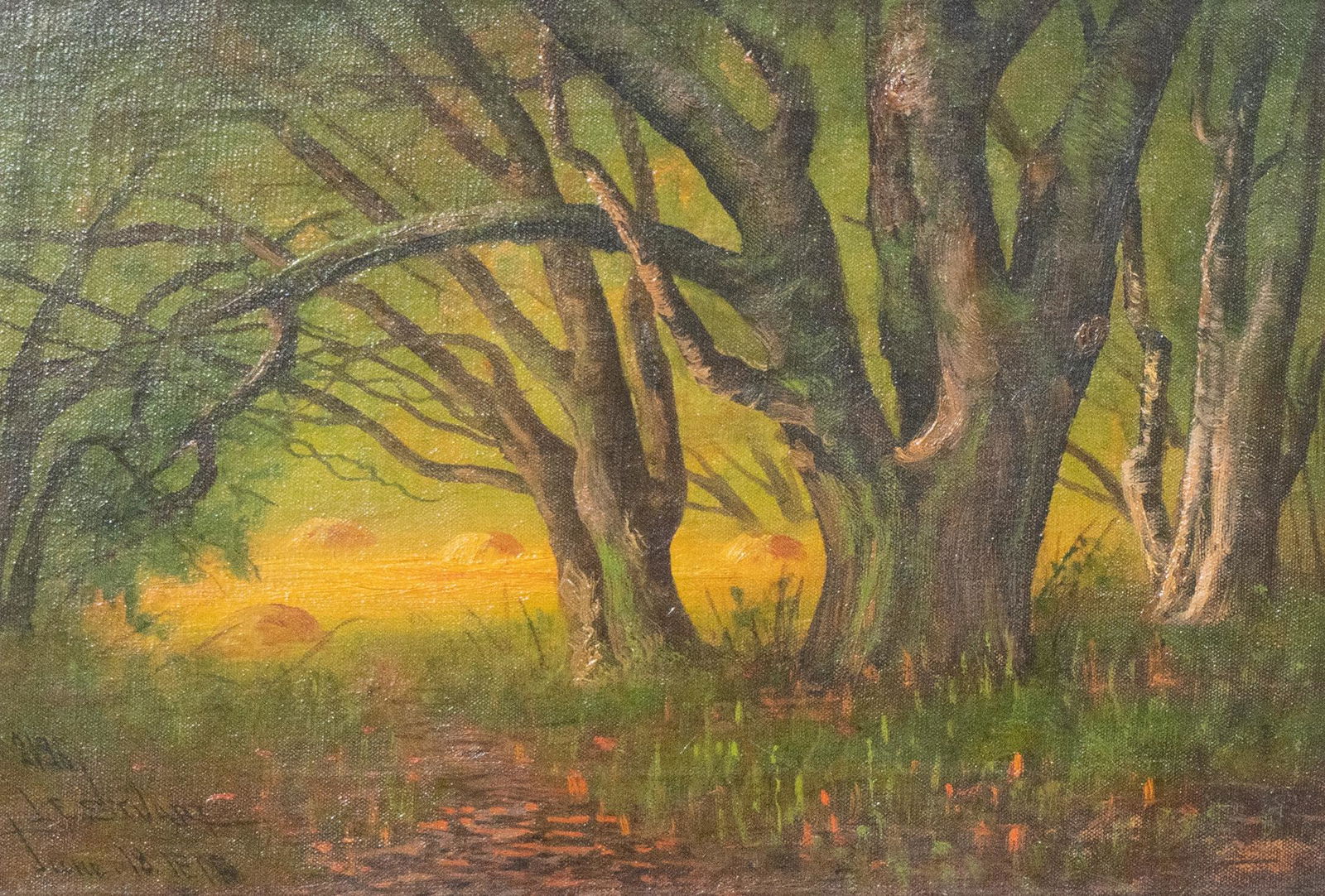 J. E. Stuart, "live Oaks And Hayfield, San Mateo, Ca", 1916