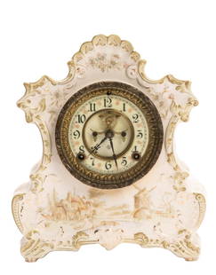 Ansonia China Case Mantel Clock