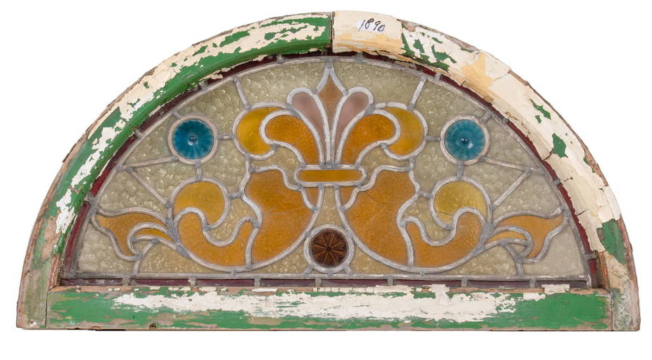 Stained Glass Transom Window, Fleur de Lis Motif (#0232) on Jan 01 ...