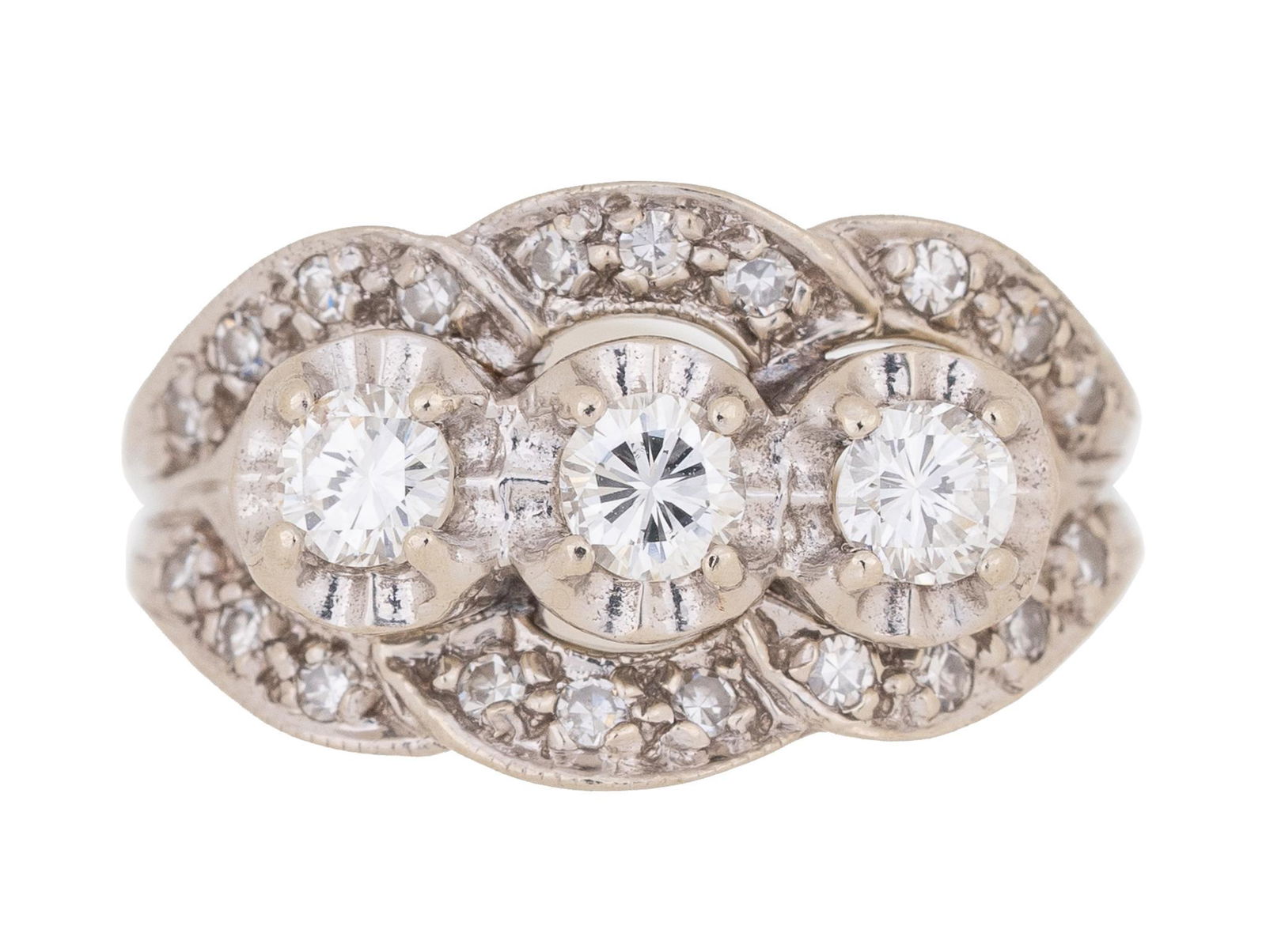 Past Present Future Diamond 14k Gold Ring