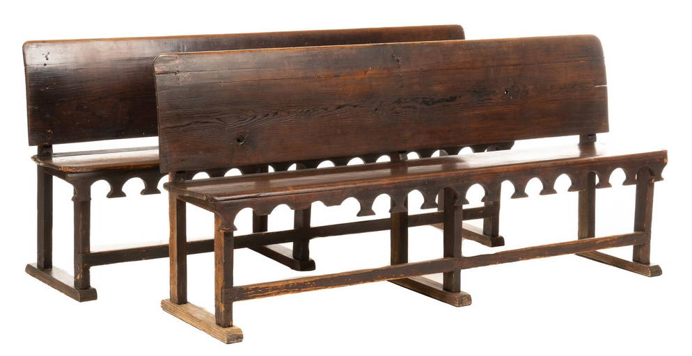 Pair of Antique Convent Benches (#0004) on Jan 14, 2023 | Vogt Auction ...