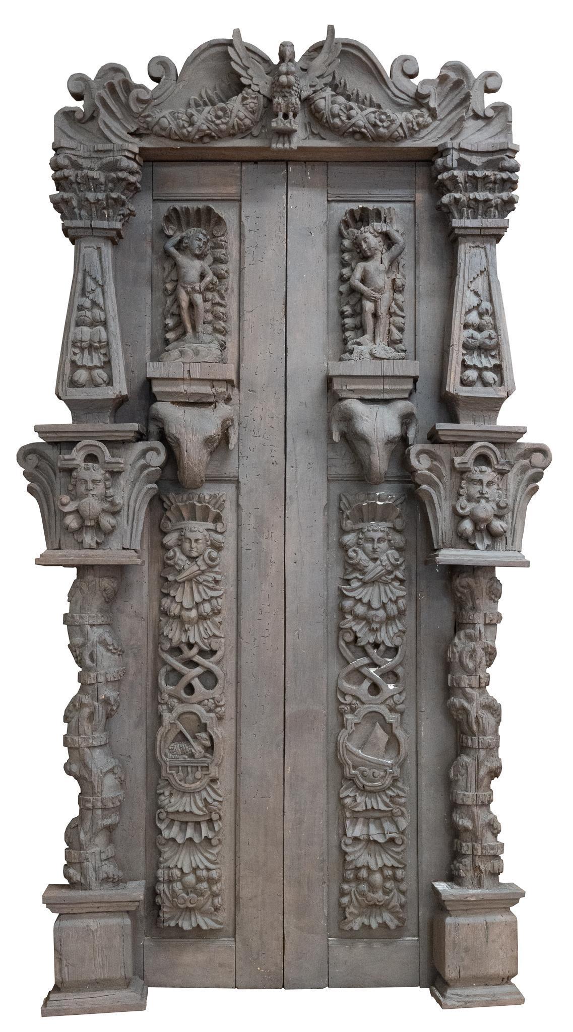 Pair Of 18th. C Spanish Colonial Style Chapel Doors