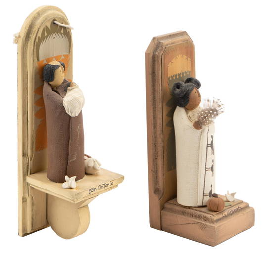 Rich And Susan Bergquist (20th C., Az), Pair Of Wall Mounted Santos