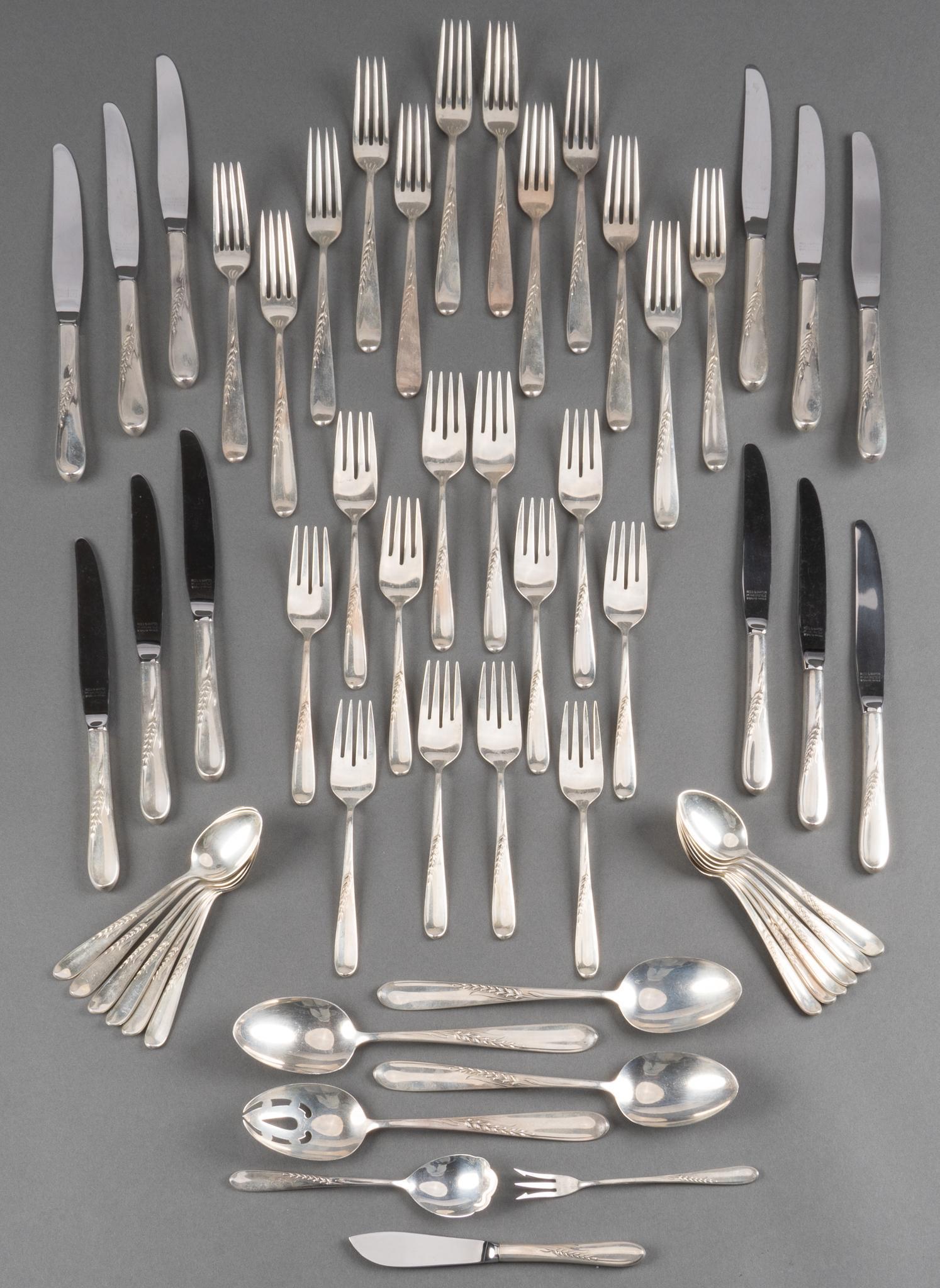 "silver Wheat" Reed Barton Sterling Flatware Set