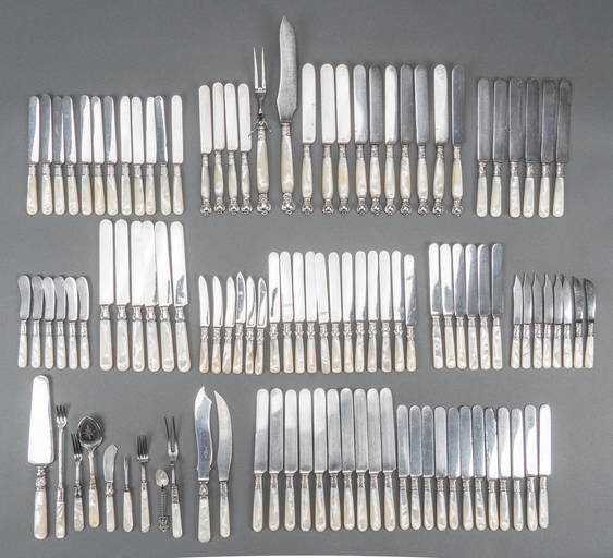 Antique Mother Of Pearl Handle Flatware