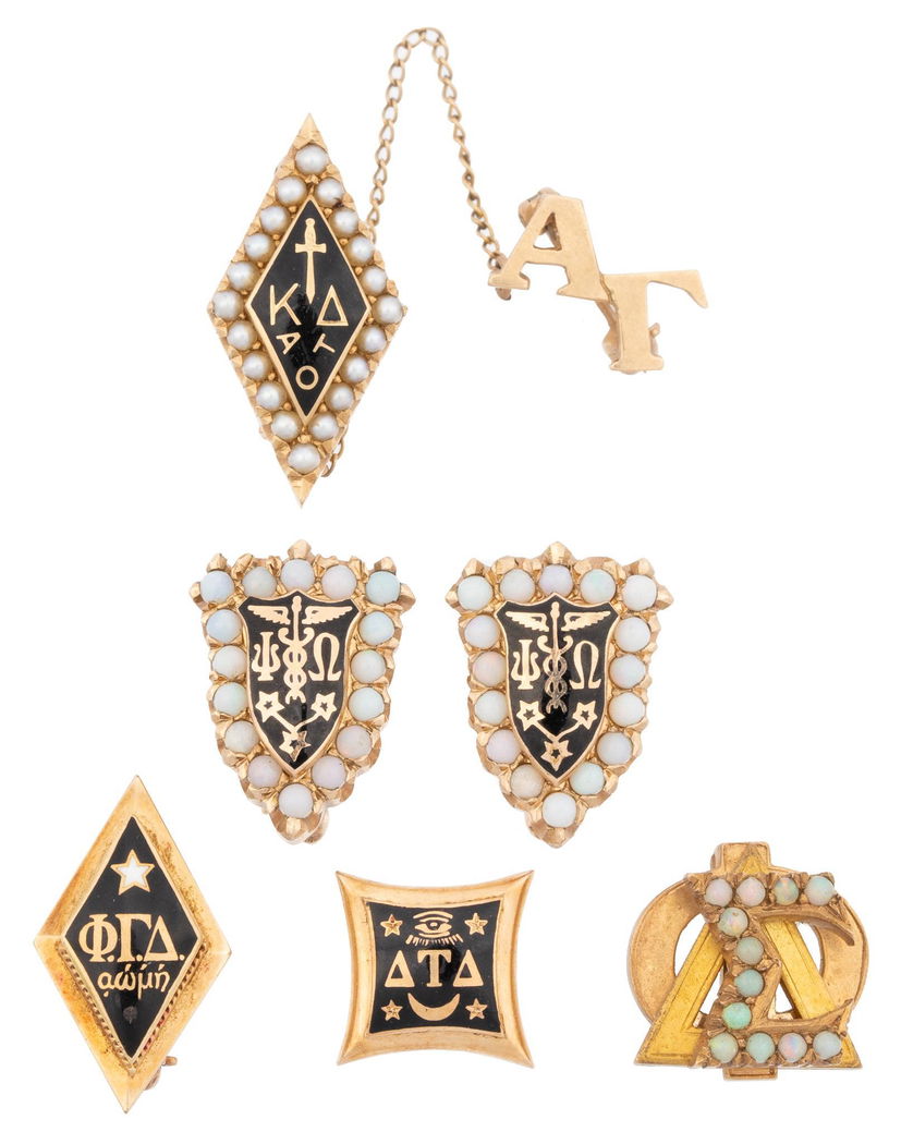 Antique Gold Fraternity Pins Mar 04 2023 Vogt Auction Texas In Tx