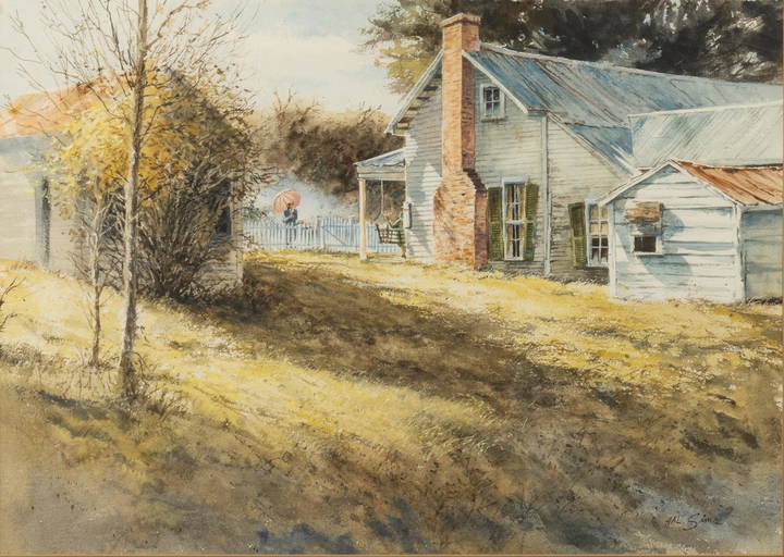 Hal Sims, White Farmhouse (#0412) on Feb 25, 2023 | Vogt Auction Texas ...
