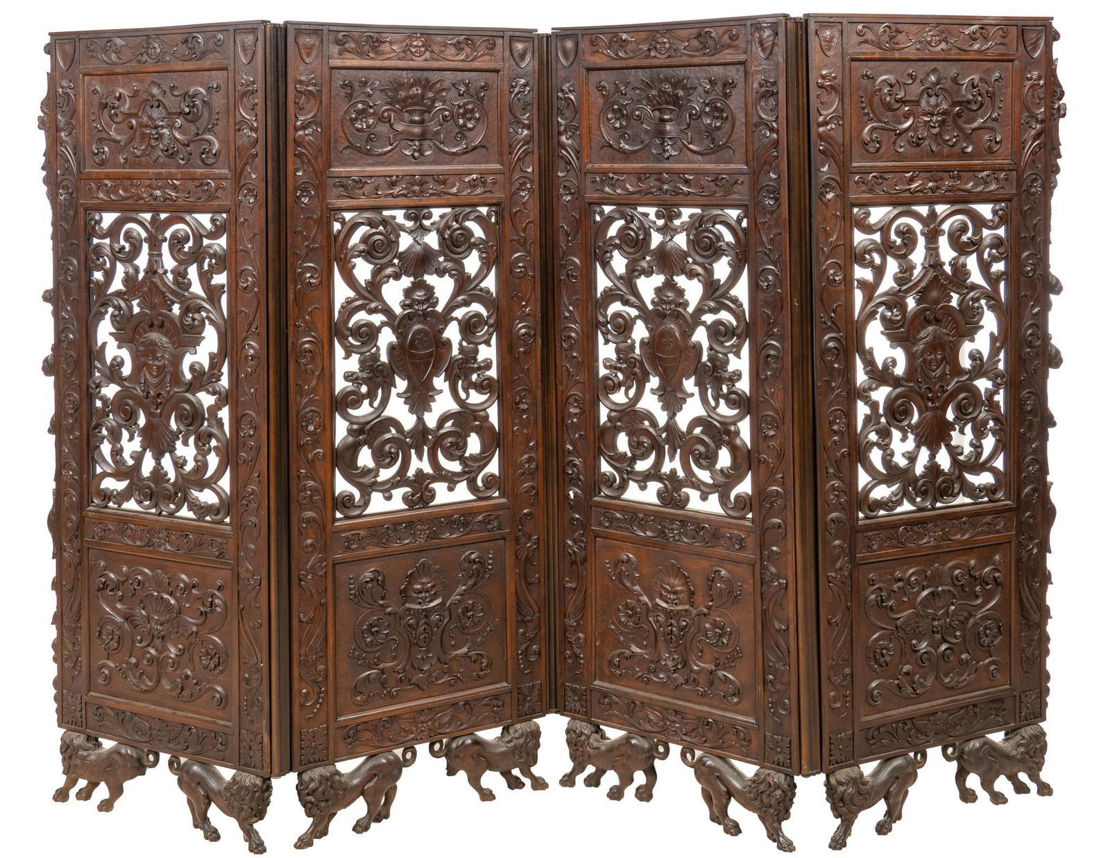 Carved Wooden Room Divider - Apr 01, 2023 | Vogt Auction Texas in TX